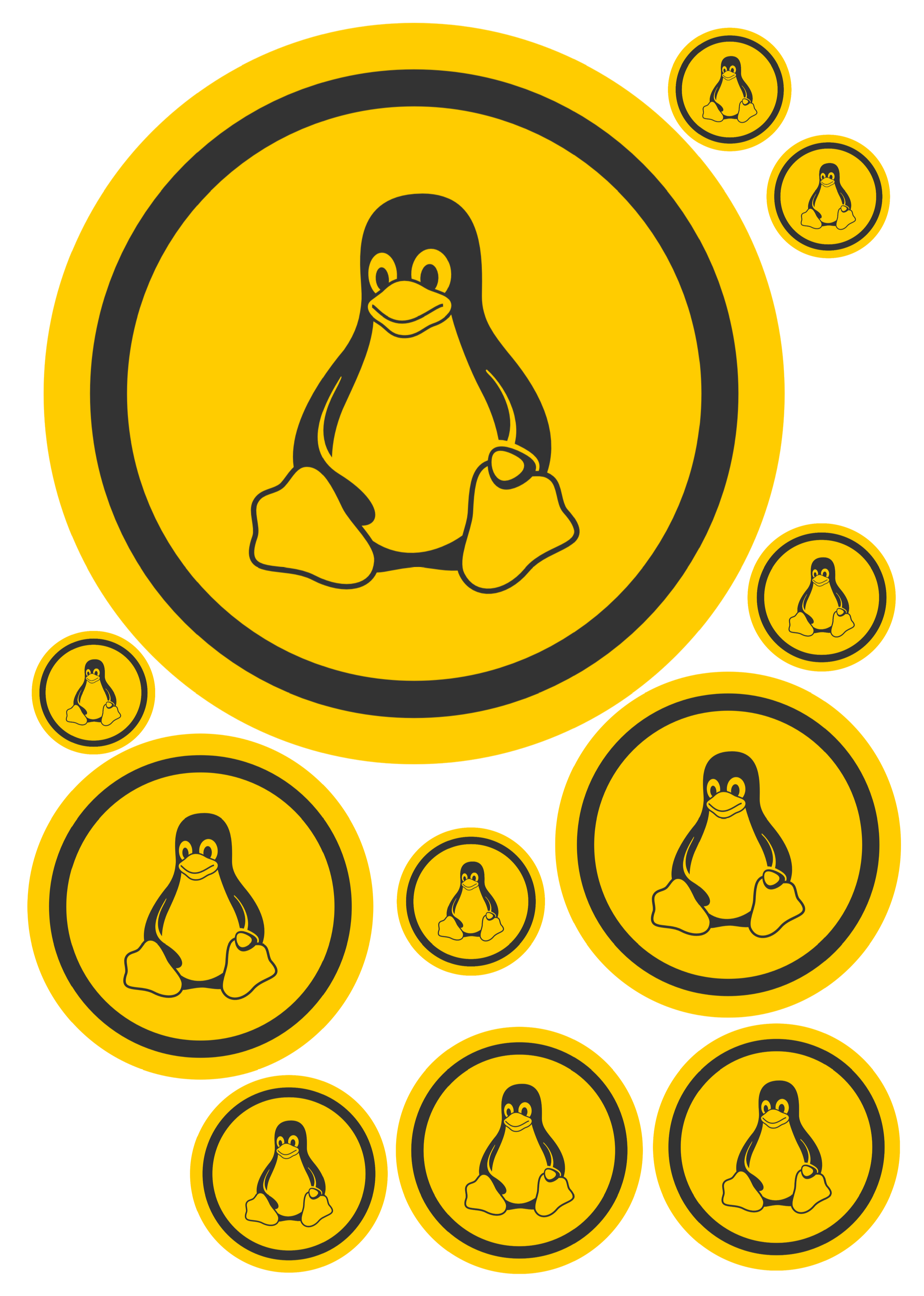 Maxi-Sticker - Tux orange A4 | Maxi Aufkleber | Aufkleber | Linux ...