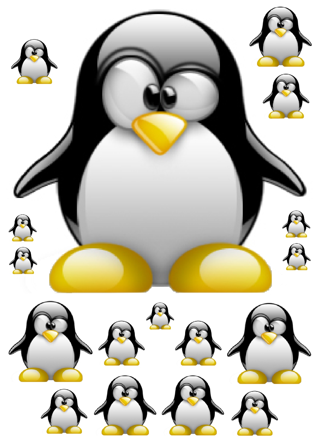 Maxi-Sticker - 3D Tux A4 | Maxi Aufkleber | Aufkleber | Linux ...