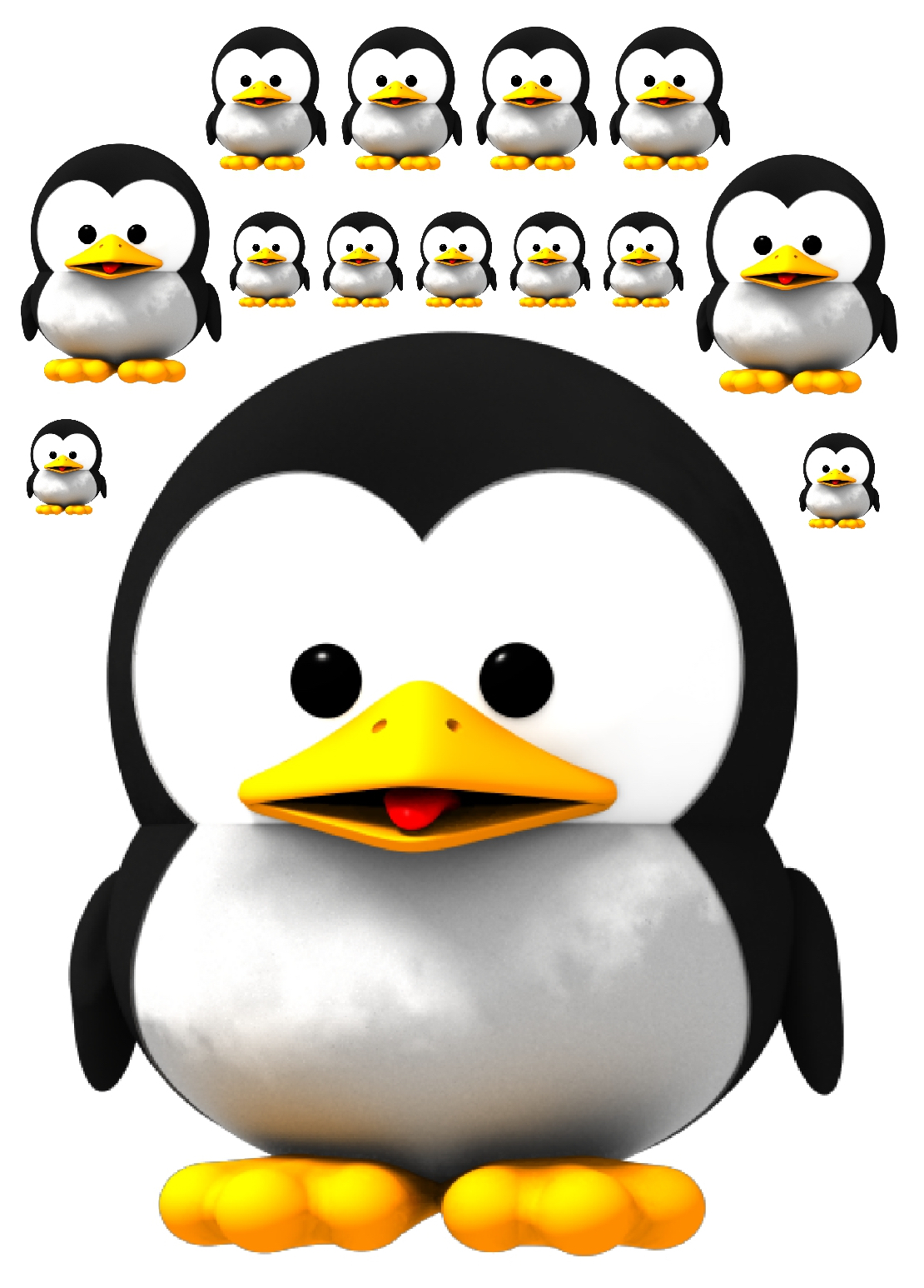 Maxi-Sticker - Baby Tux A4 | Maxi Aufkleber | Aufkleber | Linux ...