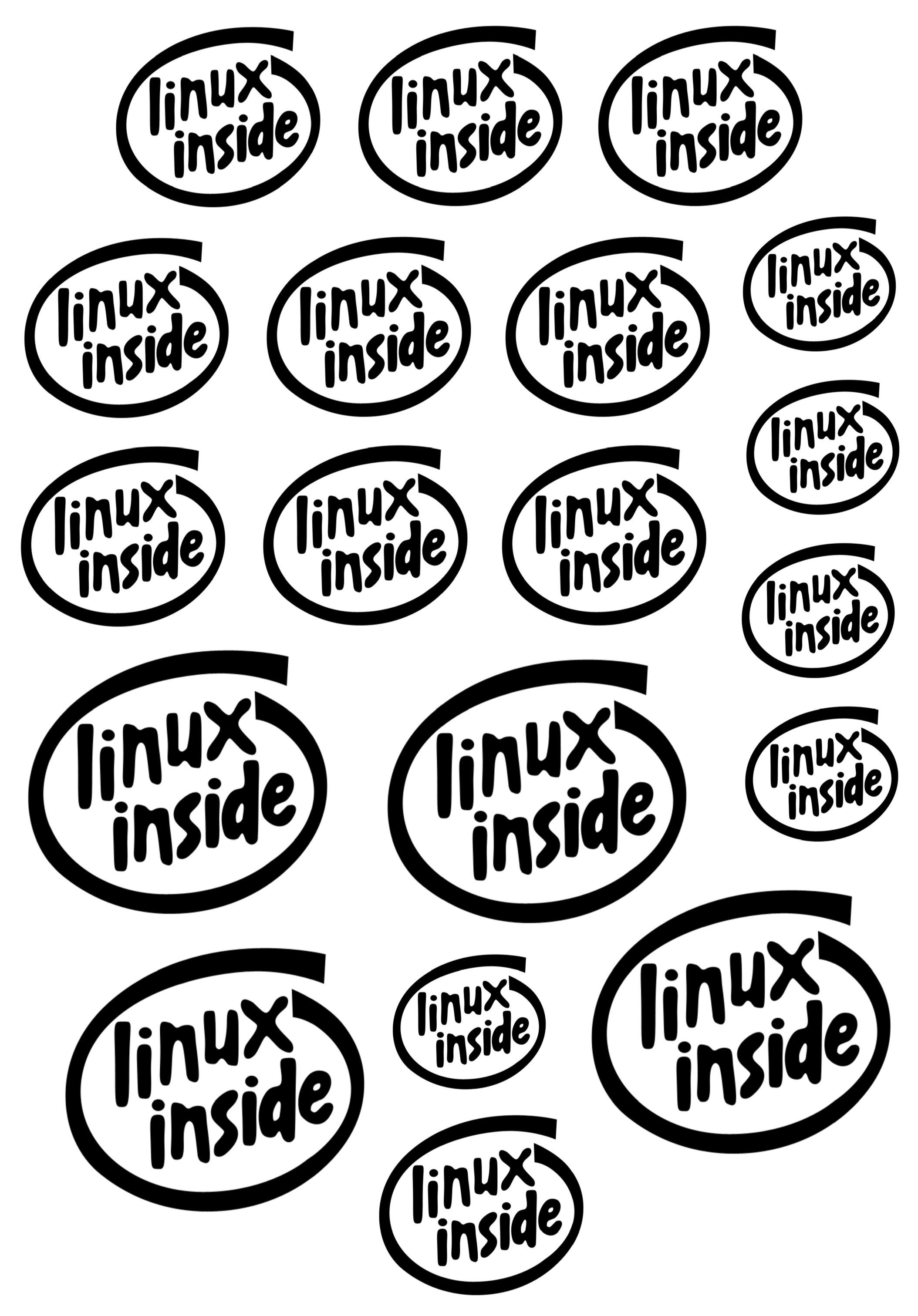 Maxi-Sticker - Linux inside A4 | Maxi Aufkleber | Aufkleber | Linux ...